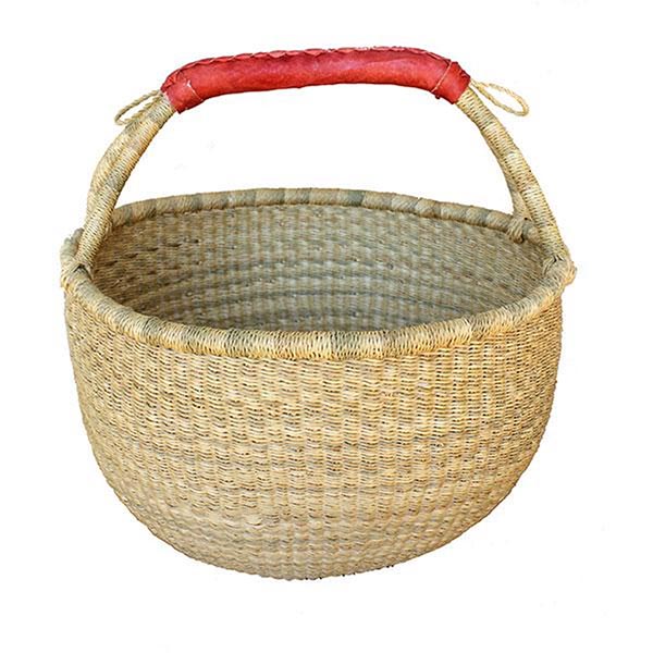 African Fair Trade Basket - Natural Round | The Woolery