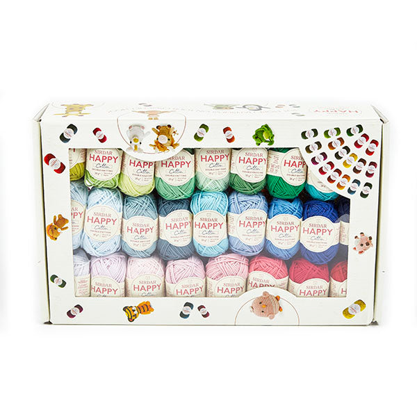 50 Happy Cotton Yarn Colors in a Box | The Woolery