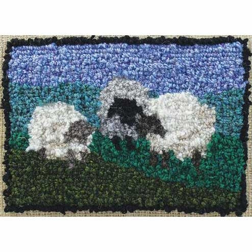 Harrisville Grazing Sheep Rug Hooking Kit | The Woolery